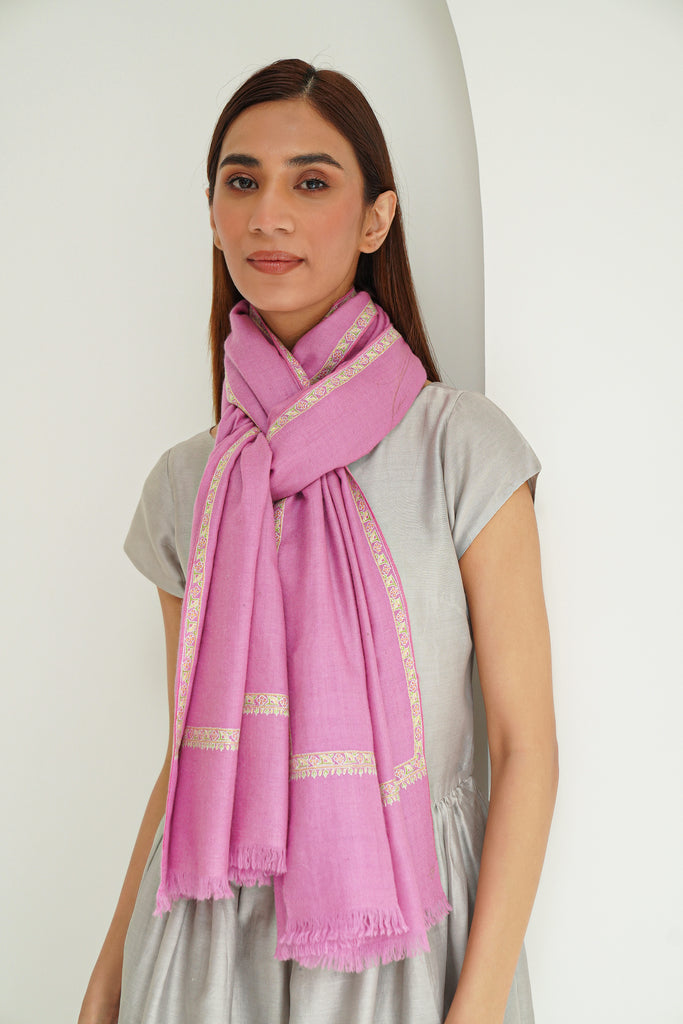 Sozni Nasrin Baildar Hand Embroidered Pashmina Stole