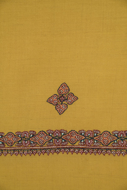 Sozni Viyana Hashiya Buti Hand Embroidered Pashmina Shawl Gild