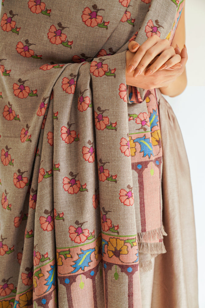 Shop Hand Embroidered Pashmina Shawls, Stoles & Scarves Online